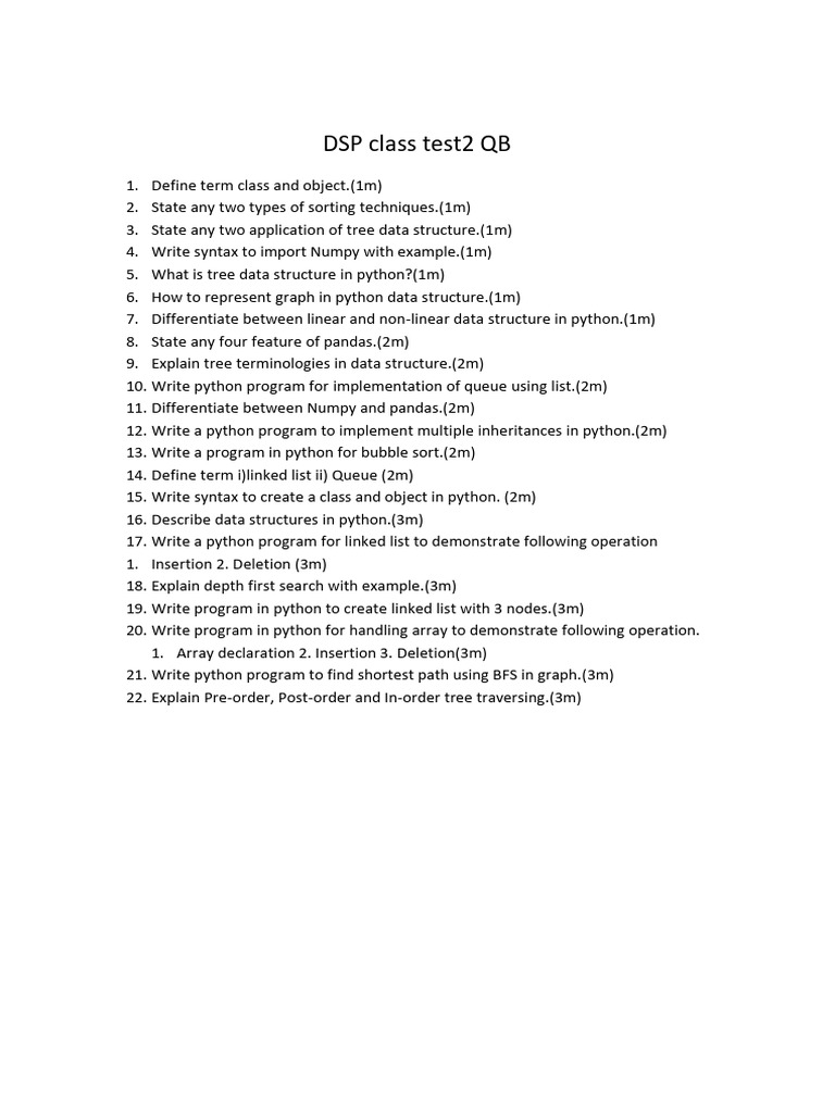 DSP Class Test 2 | PDF