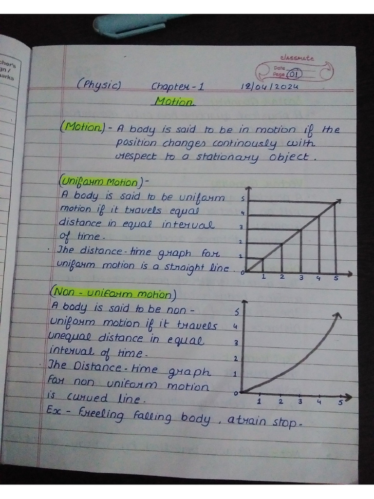 Physics CH 1 Motion | PDF