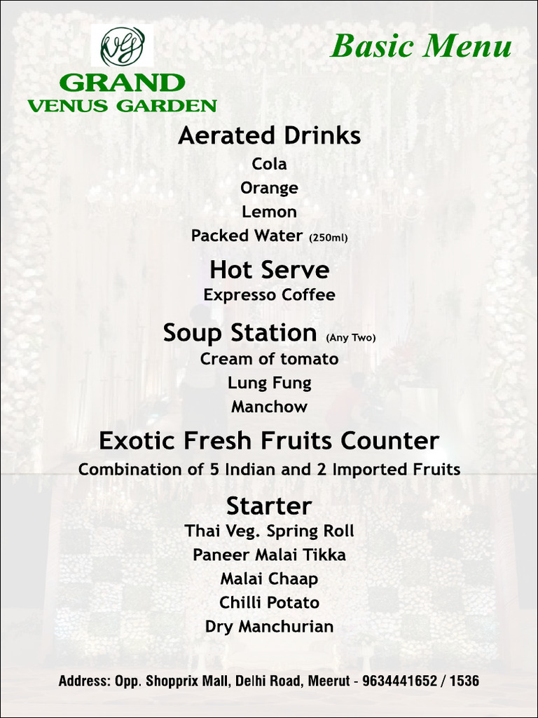 Basic Menu | PDF