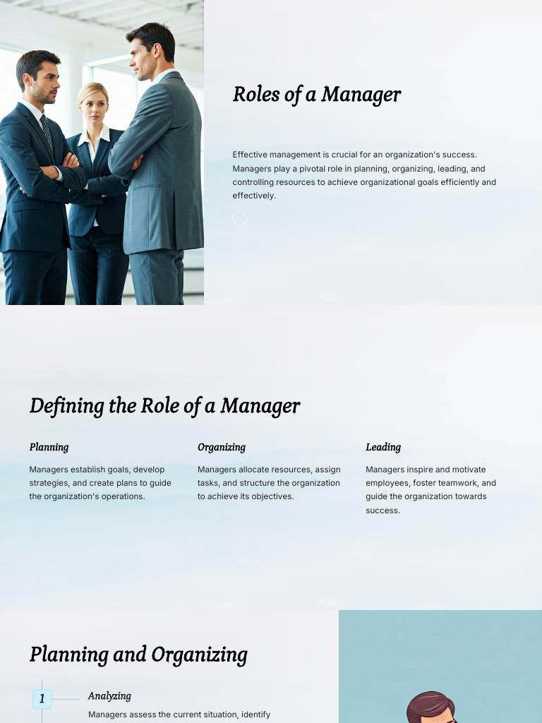 Key Roles of Effective Managers | PDF | Goal | Business