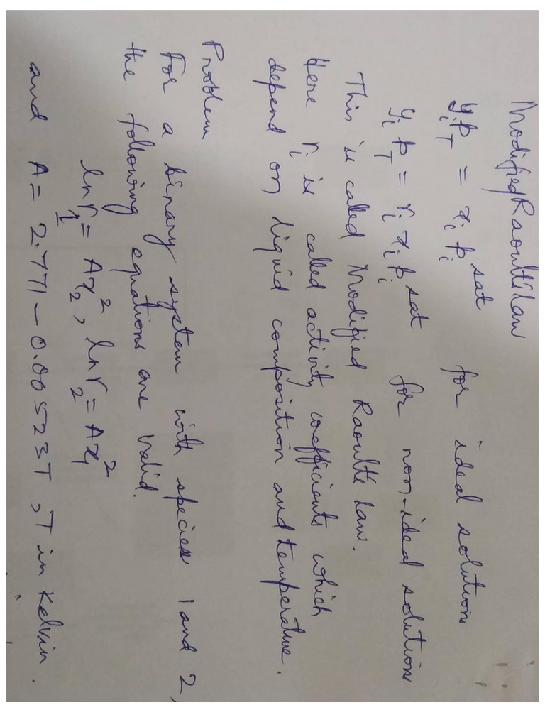 Modified Raoult's Law | PDF