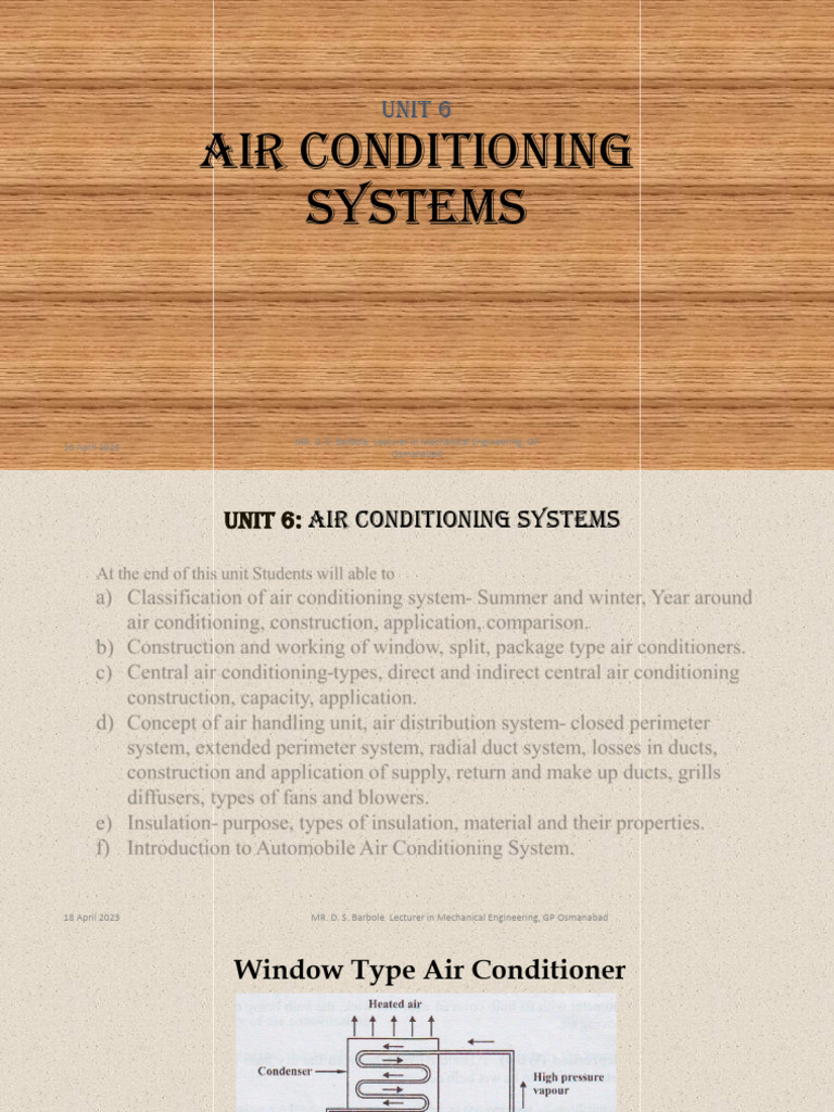 6 Air Conditioning Systems | PDF | Air Conditioning | Building Technology