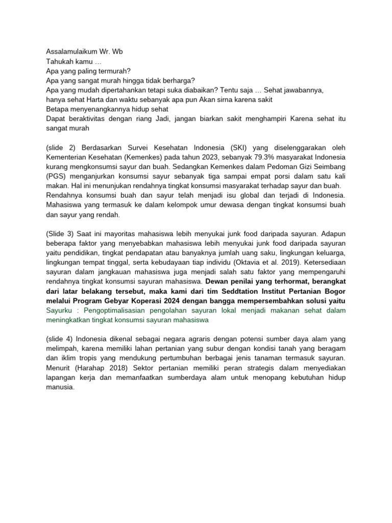 Script Presentasi | PDF