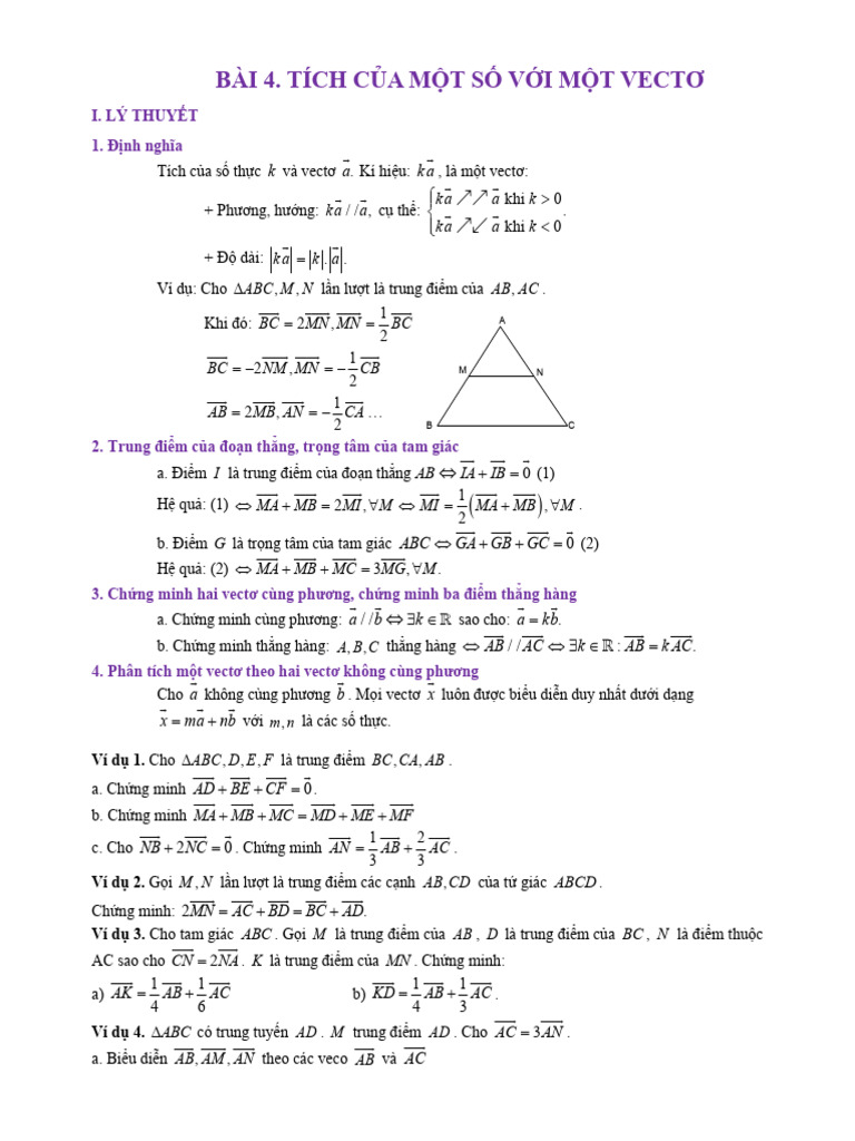 HH-C2-B4. TÍCH MỘT SỐ VỚI VECTO | PDF