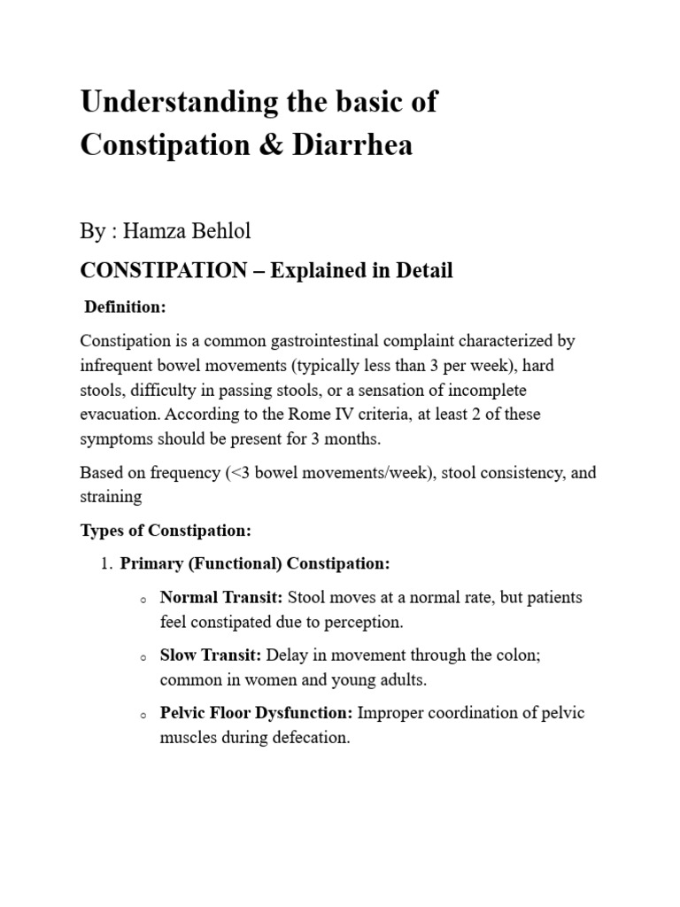 Basic About Constipation and Diarrhea 1746499918 | PDF | Diarrhea ...