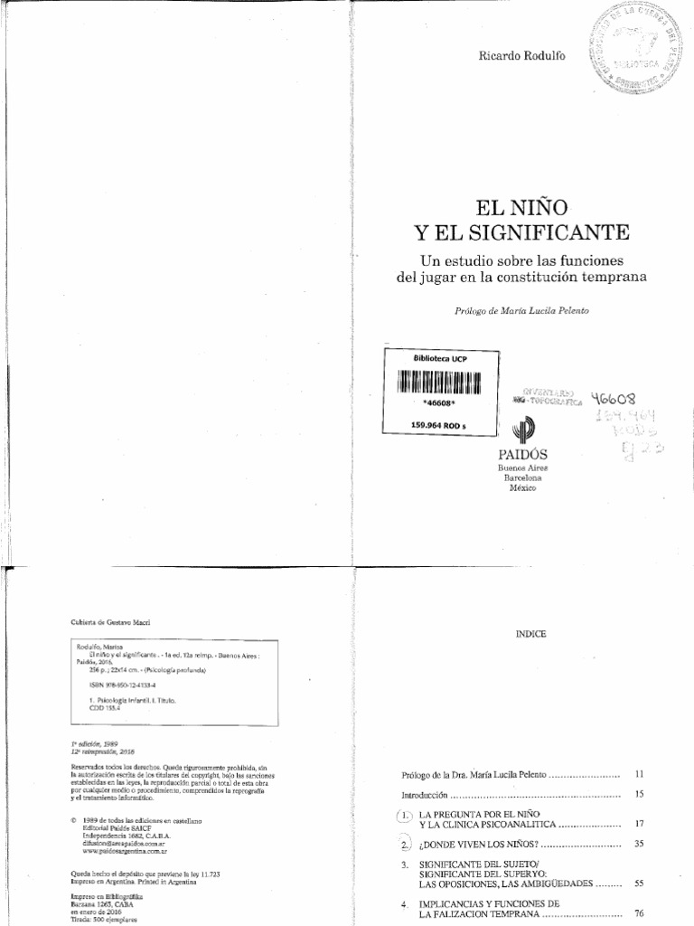 Rodulfo-El Niño y El Significante-Cap1y2 | PDF