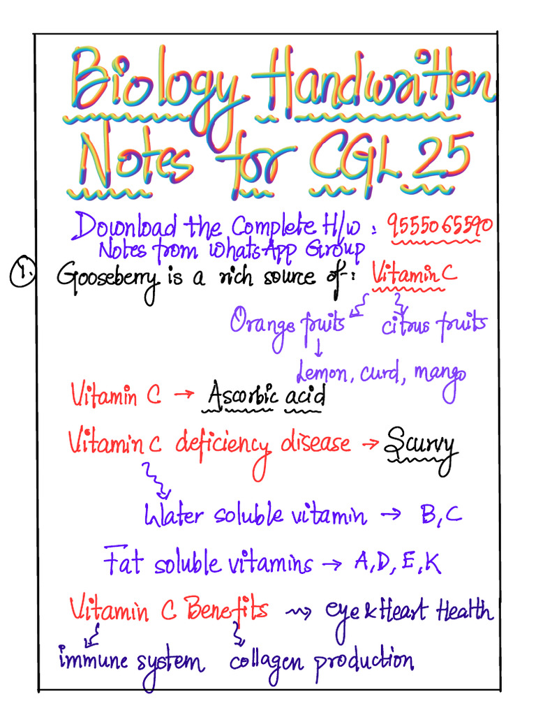 Biology Sample Handwritten Notes | PDF