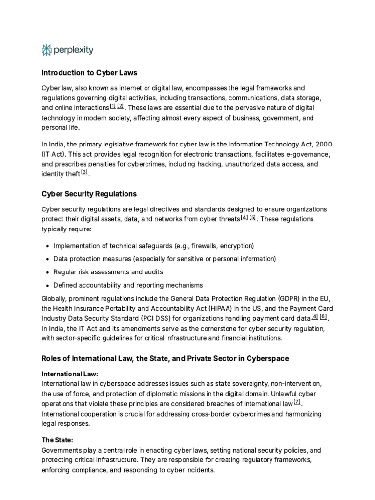 Introduction To Cyber Laws | PDF | Information Security | Security