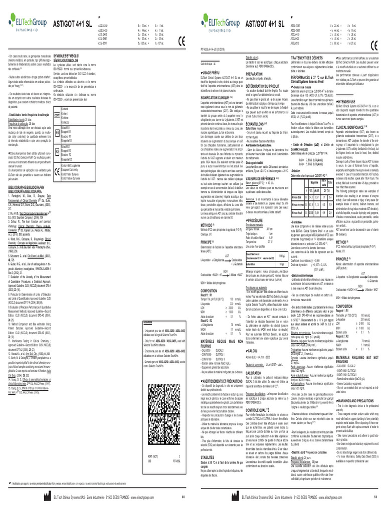 Composition du kit AST/GOT 4+1 SL | PDF