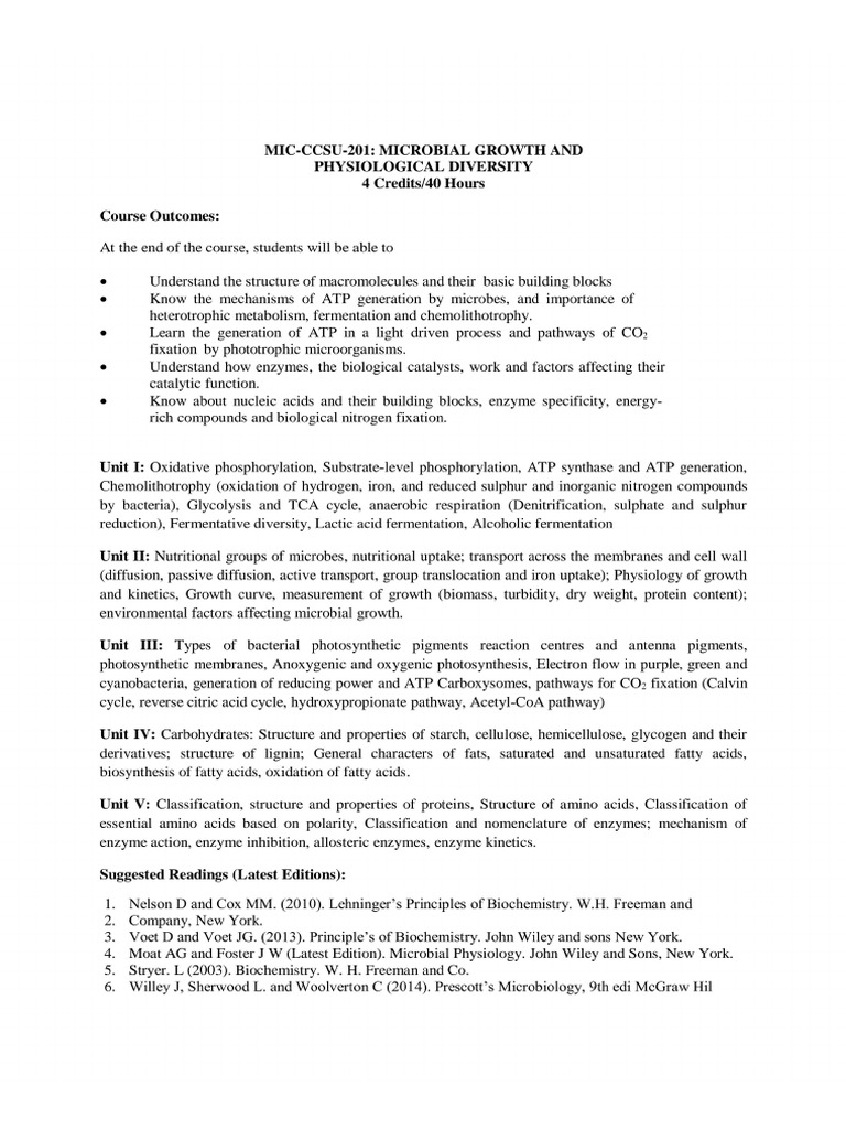 Syllabus MSC 2nd Sem | PDF