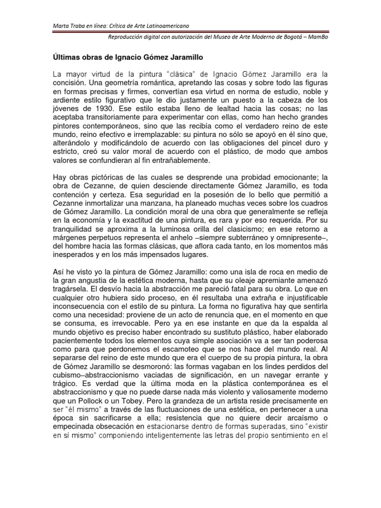 Últimas Obras de Ignacio Gómez Jaramillo | PDF | Pinturas | Arte abstracto