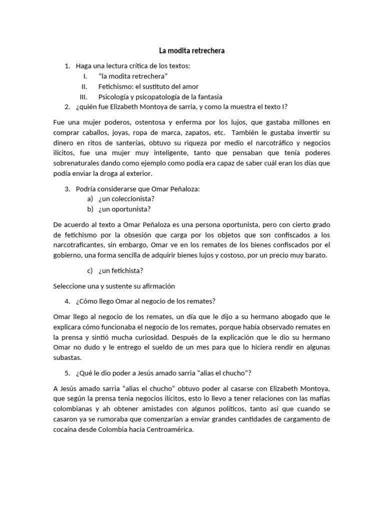 La modita retrechera y el fetichismo | PDF