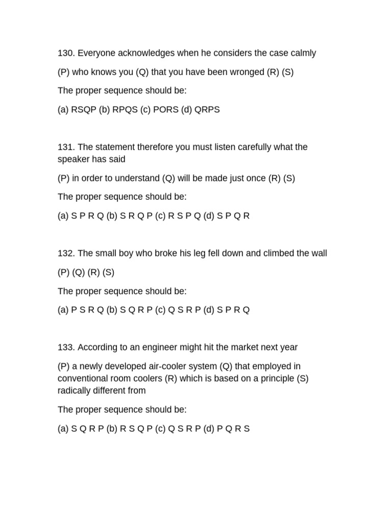 Jumbled Sentences | PDF