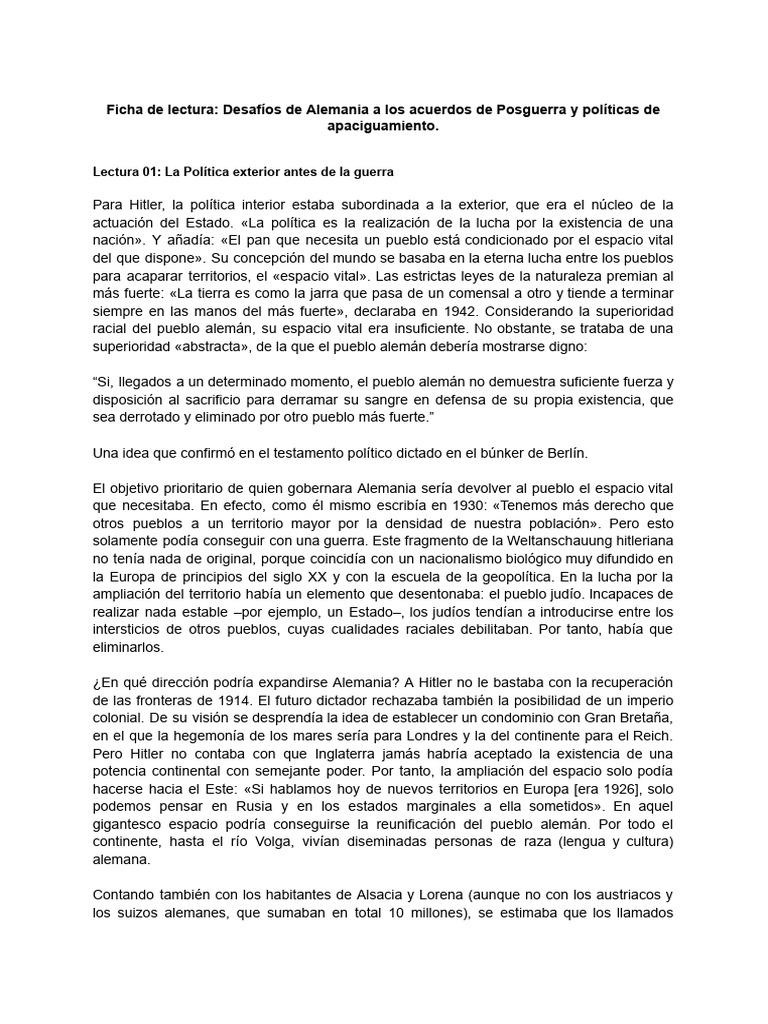 Desafíos de Alemania A Los Acuerdos de Posguerra y Políticas de ...