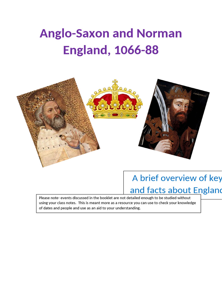 Anglo-Saxon Society Overview | PDF | Earl | William The Conqueror
