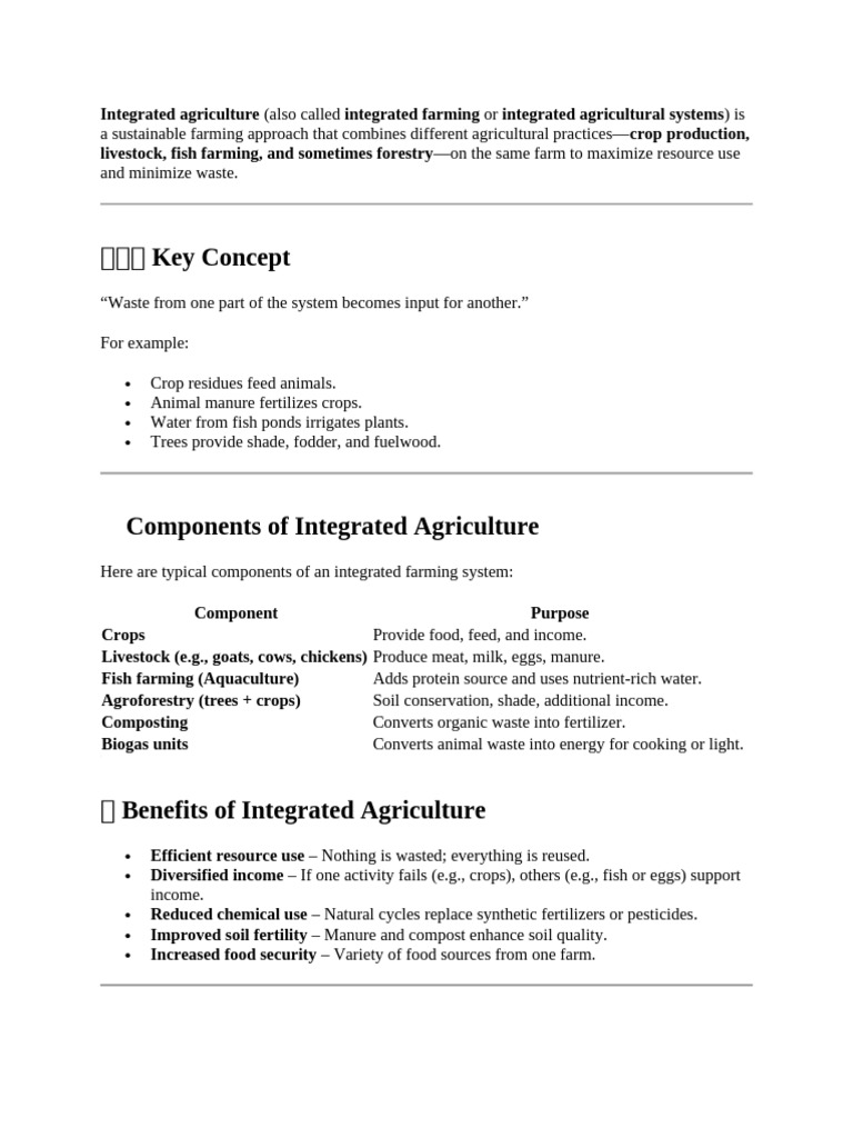 Integrated agriculture | PDF