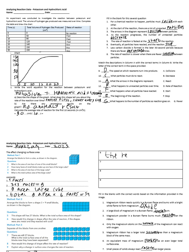 1744597808-Rates of reaction worksheet 14 April | PDF | Chemical ...
