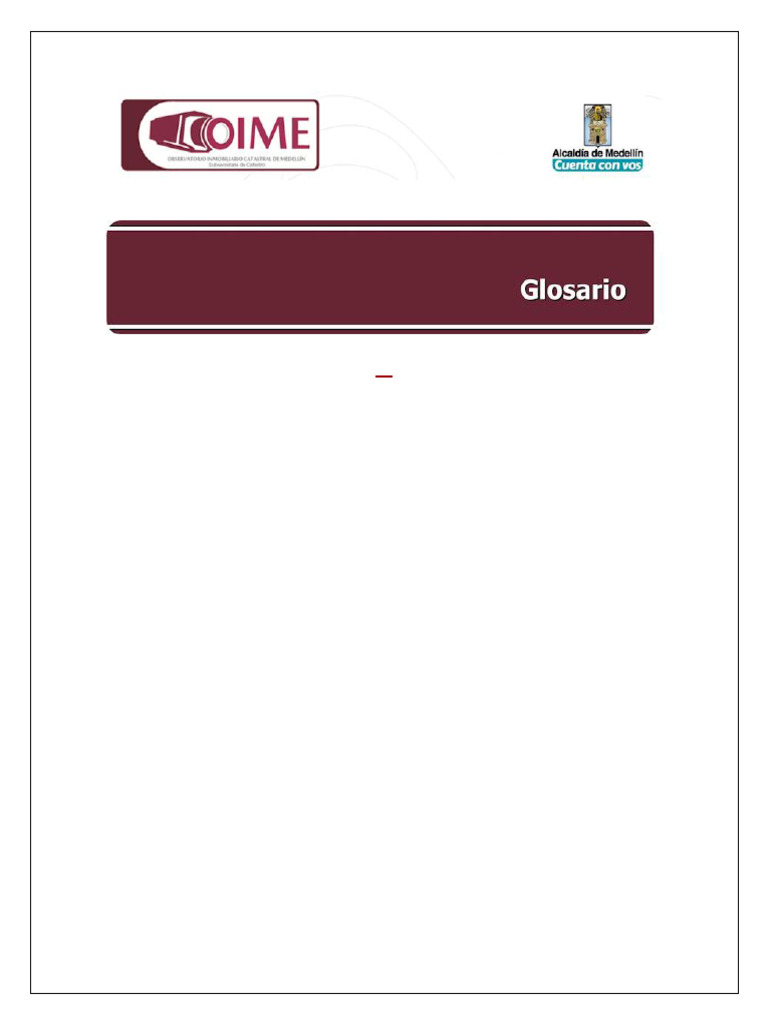 Oime. Glosario de Avaluos. | PDF | Propiedad