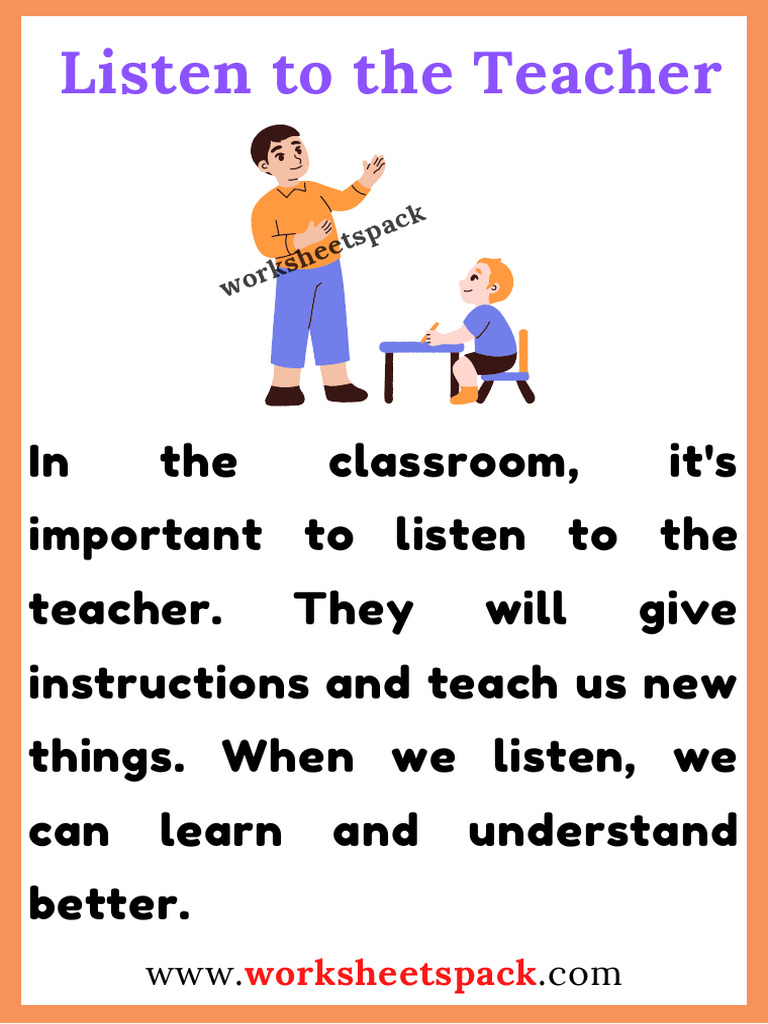 Reading Comprehension About Classroom Rules | PDF | Learning | Behavior ...