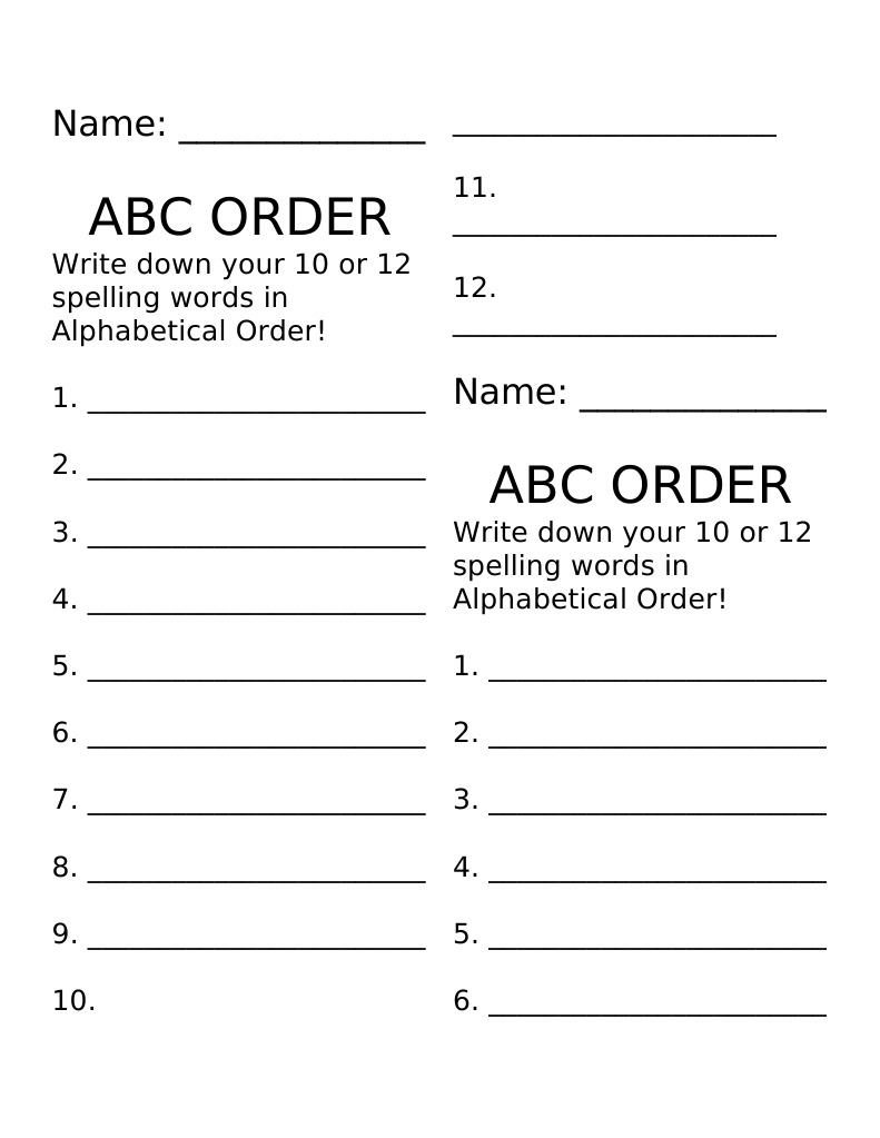 Abc Order | PDF