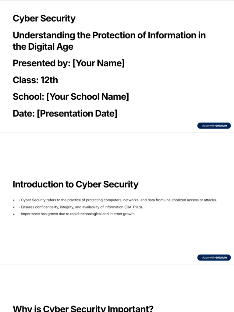 Cyber Security Essentials for Students | PDF | Security | Computer Security
