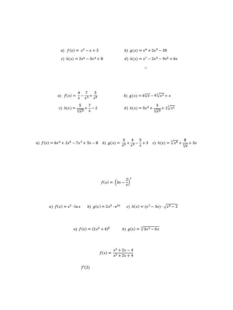 2.4. CÀLCUL DE DERIVADES (exercicis)-2 | PDF