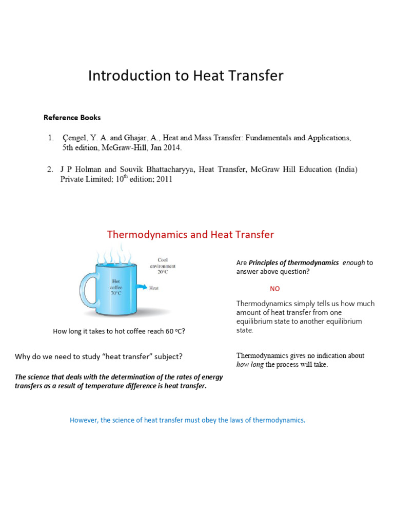 Heat Transfer Introduction 1 | PDF | Heat Transfer | Thermal Conduction