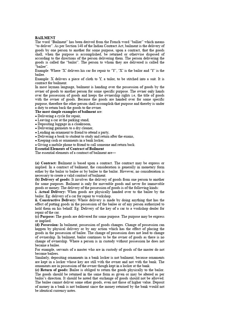 Unit-1 Material 5 (Special Contract) | PDF | Law Of Agency | Indemnity