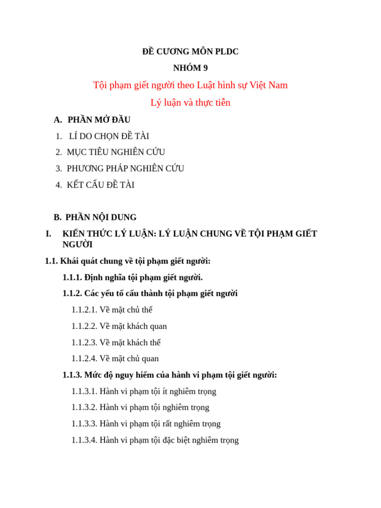 ĐỀ CƯƠNG MÔN PLD1 | PDF