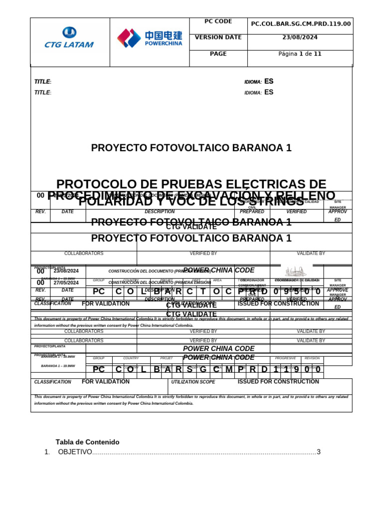 PC - COL.BAR - SG.CM - PRD.119.00 Procedimiento de Pruebas Eléctricas ...