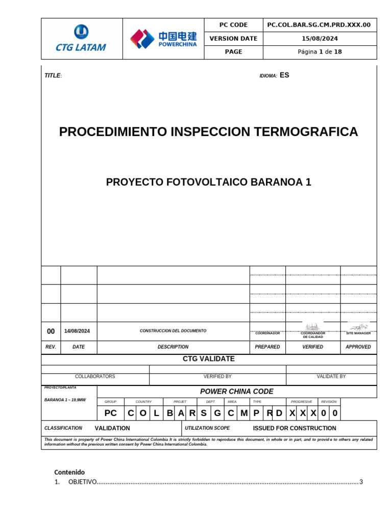 Protocolo de Inspección Termográfica Baranoa 1 | PDF | Residuos ...