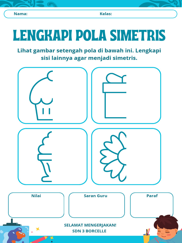 Lengkapi Pola Simetris Sederhana | PDF