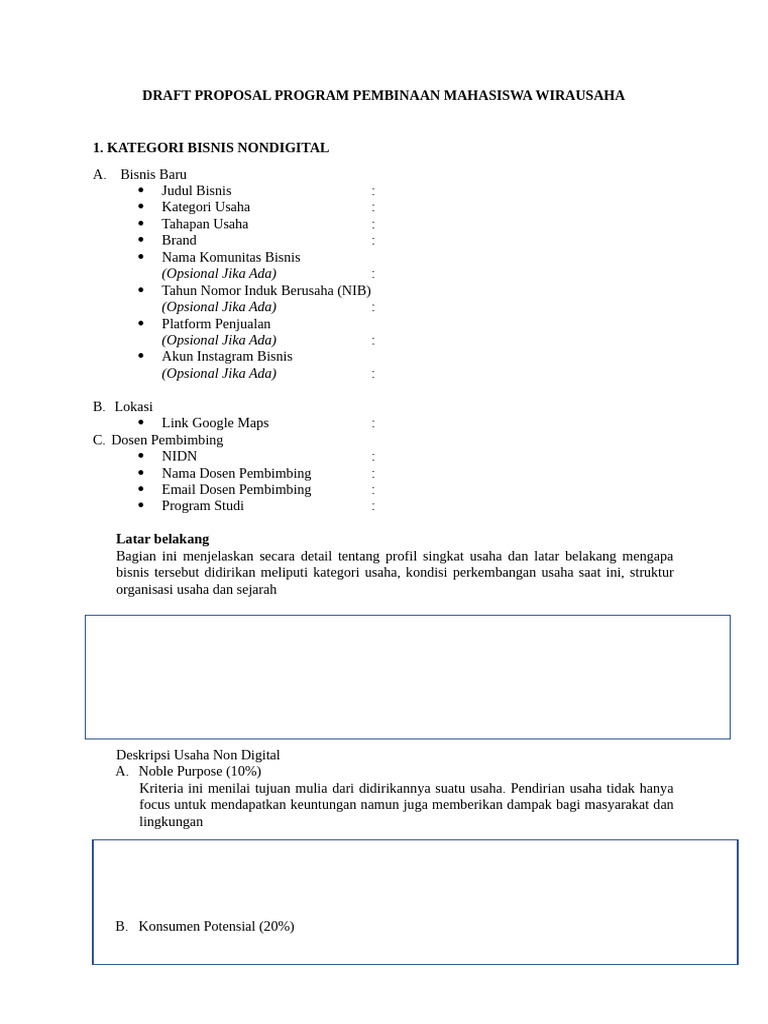 Template Untuk Proposal P2MW 2025 | PDF