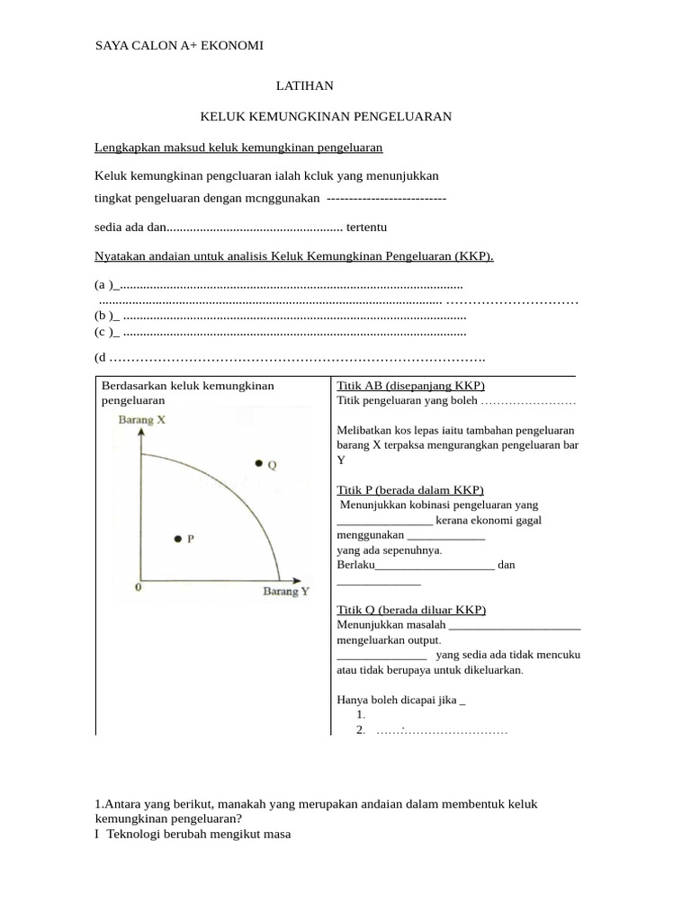Latihan Keluk Kemungkinn Pengeluaran | PDF