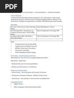 CA Articleship Resume Template | PDF