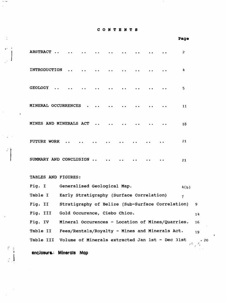 Mineral Resources and Geology of Belize | PDF | Limestone | Mining