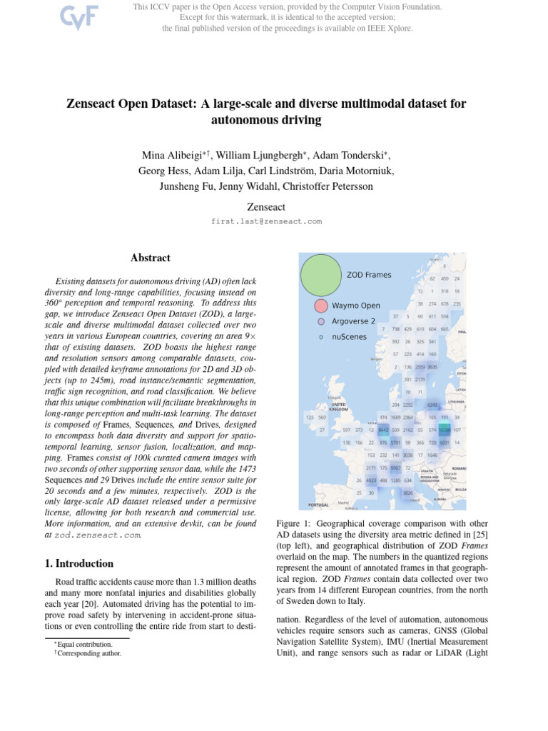 Alibeigi Zenseact Open Dataset A Large-Scale and Diverse Multimodal Dataset For ICCV 2023 Paper ...