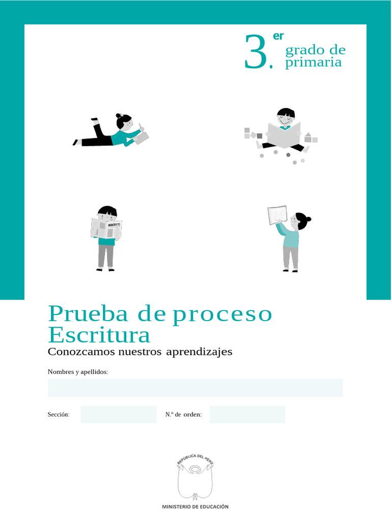 Prueba Diagnóstica Escritura. Conozcamos Nuestros Aprendizajes. Tercer Grado de Educación ...