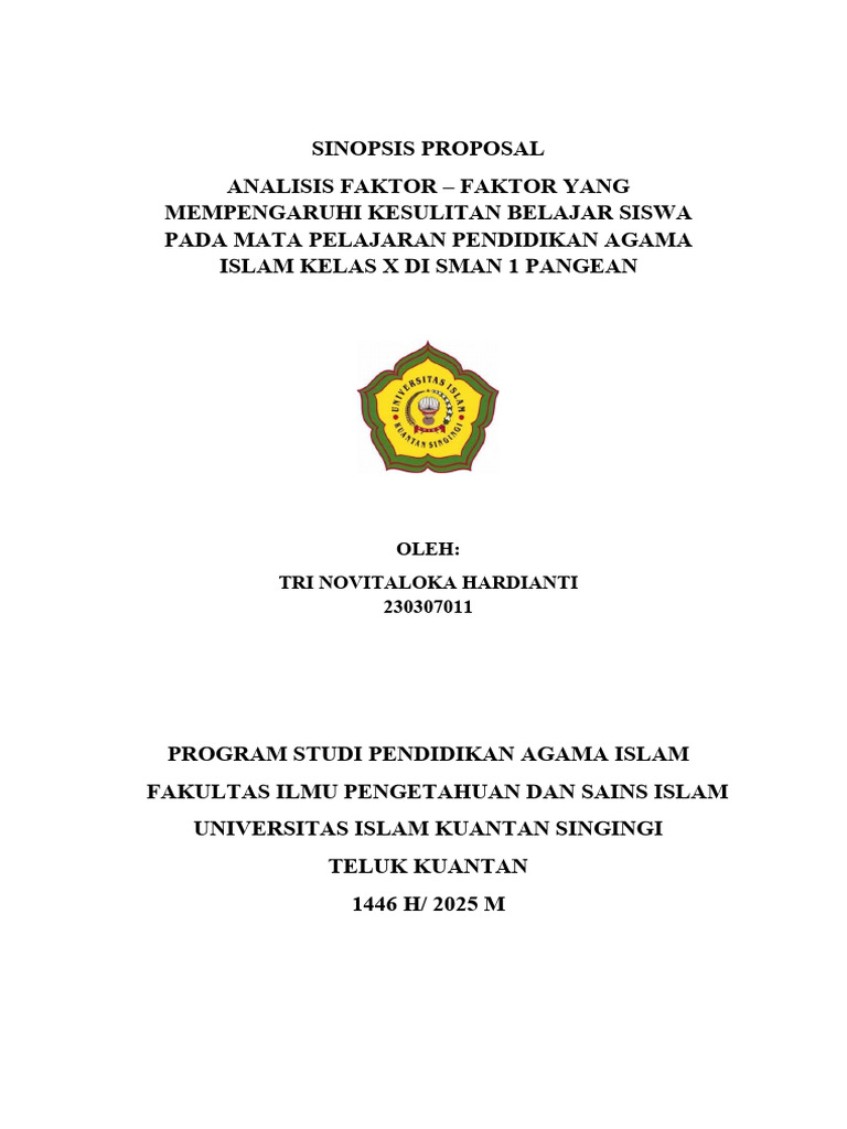 Sinopsis Metopel II - Tri Novitaloka Hardianti | PDF