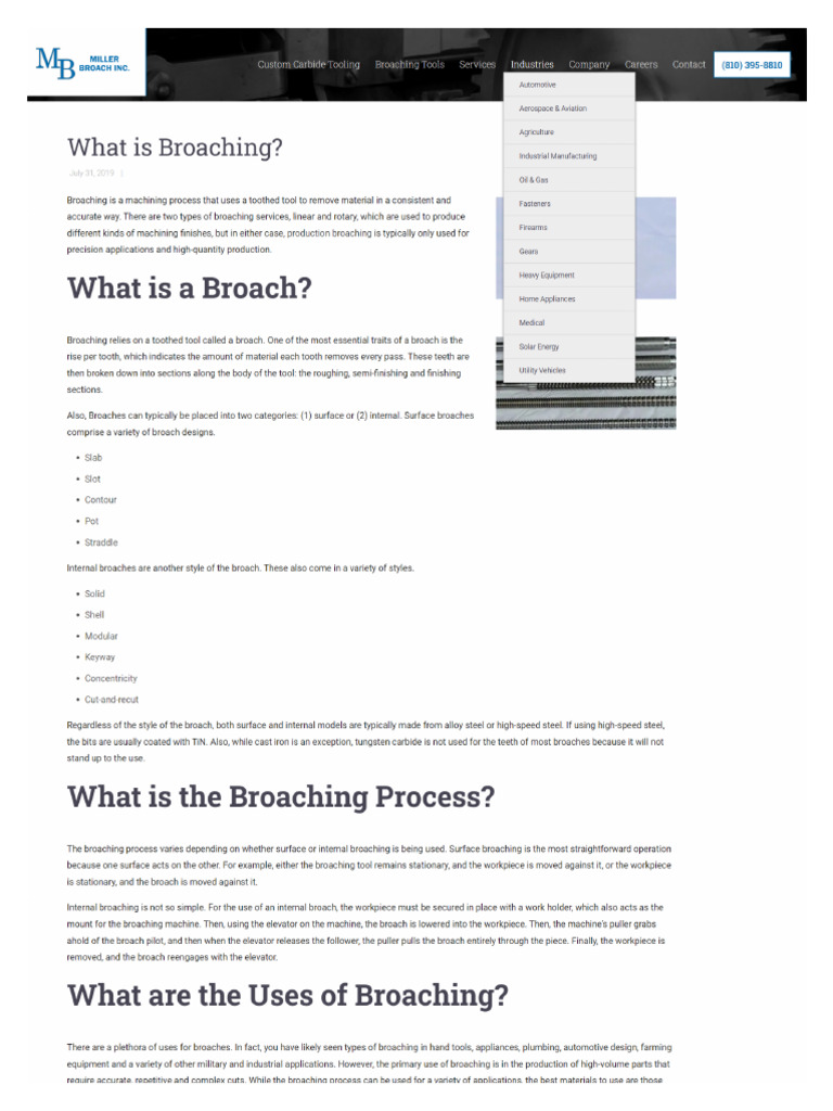 Broaching | PDF