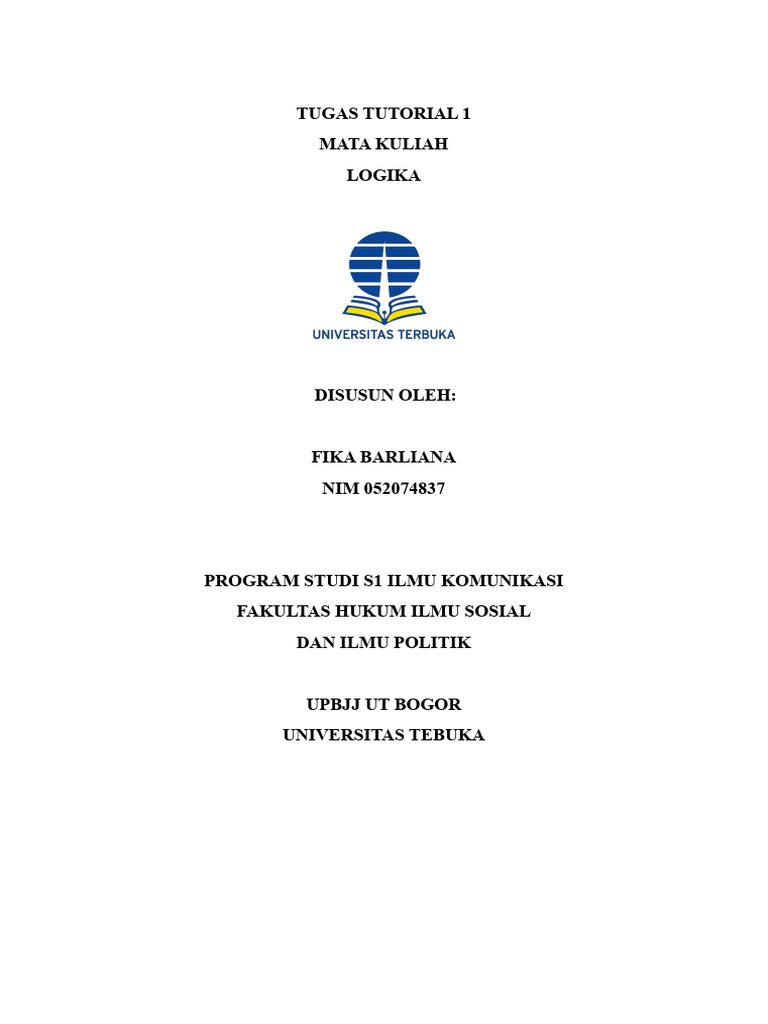 TUGAS 1 FIKA BARLIANA LOGIKA | PDF