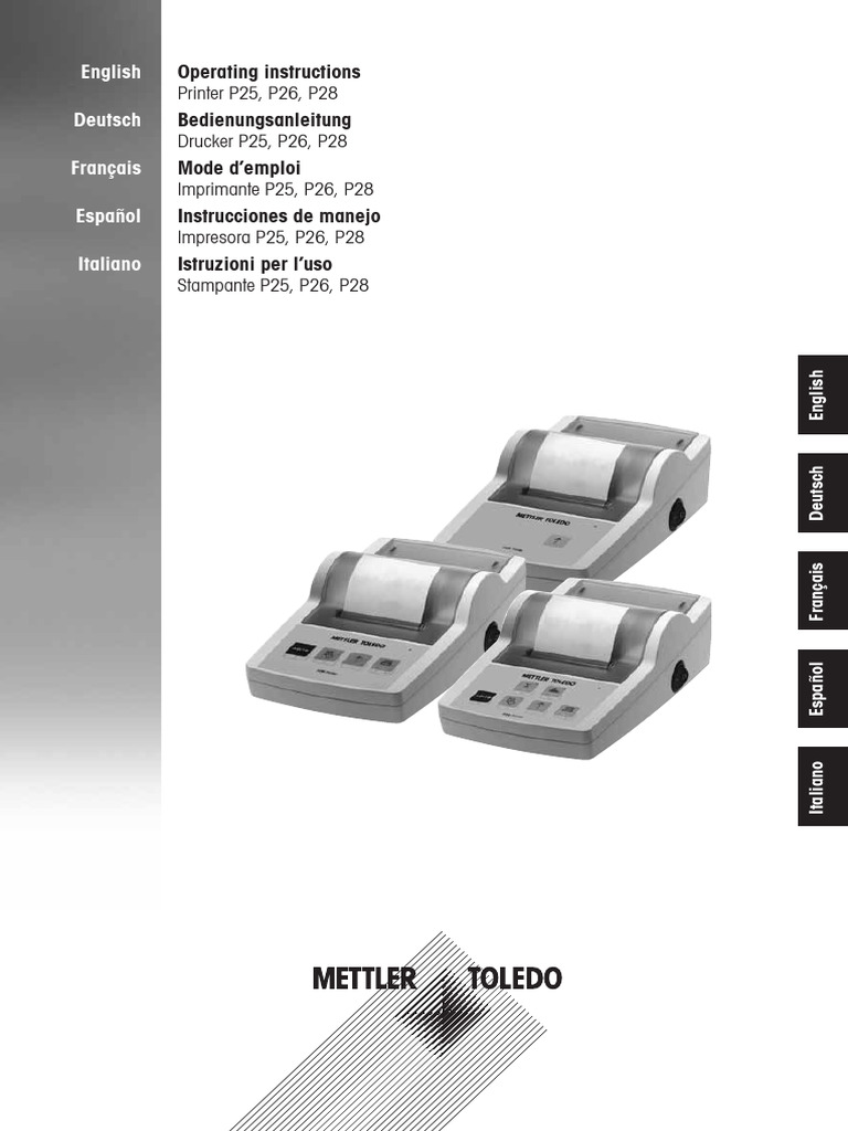 Mettler Toledo P25/P26/P28 Printer Manual | PDF | Power Supply ...