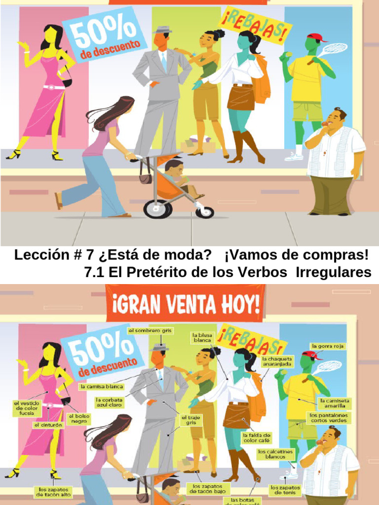 Span 1002. Lección # 7. Tema I-Vamos de compras | PDF | Ropa