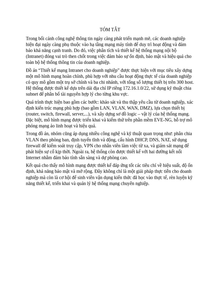 Đ Án PTTK M NG Máy Tính | PDF
