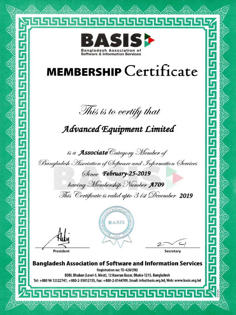 Basis Certificate | PDF