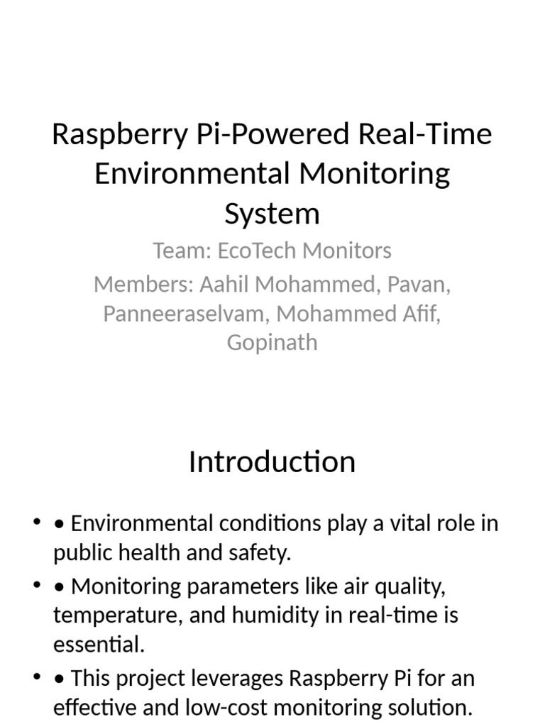 Raspberry Pi Environmental Monitoring PPT | PDF