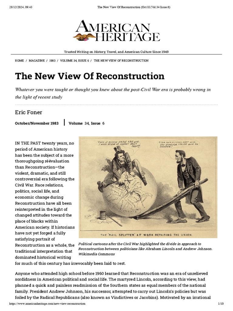 The New View of Reconstruction (Oct 83, Vol - 34 Issue - 6) | PDF ...