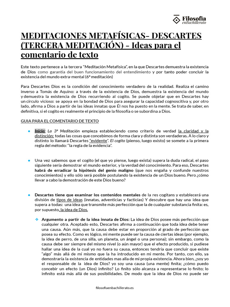 Filo 2 Bach | PDF | René Descartes | Existencia
