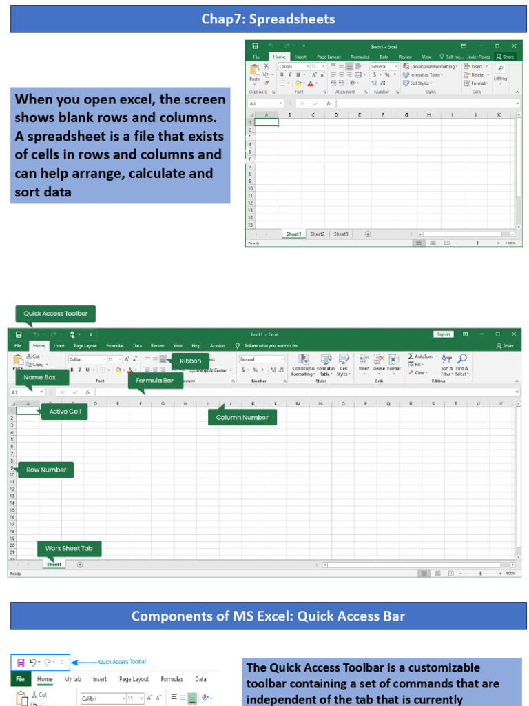 Understanding MS Excel Components and Functions | PDF | Microsoft Excel ...
