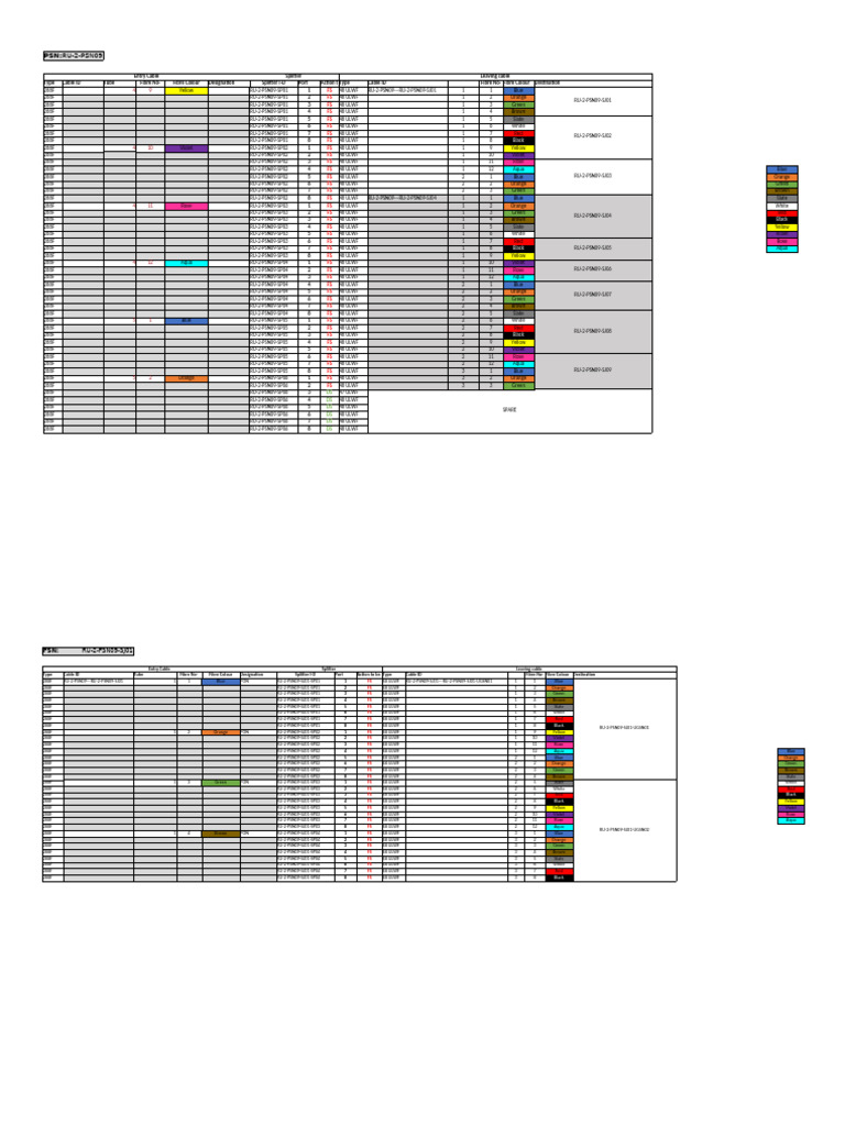 RU 2 PSN09 Splice Matrix | PDF | Blue | Color